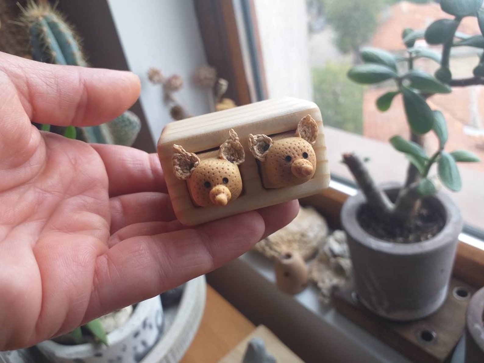 Miniature Drawers With Animals Wood Carving Mouse Unique | Etsy