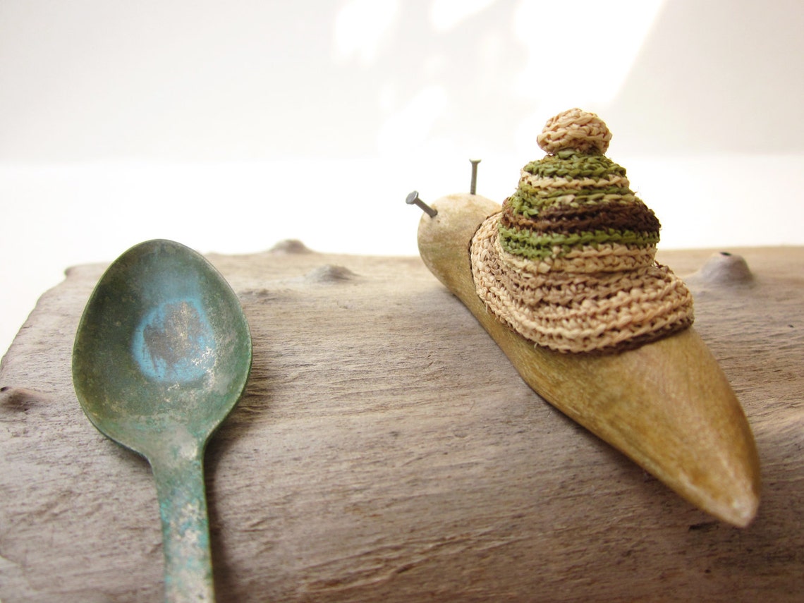 Made to Order Wooden Snail Wood Carving Miniature Art - Etsy