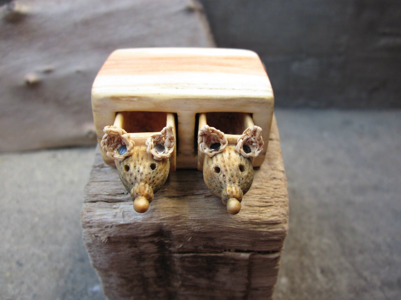 Miniature Drawers With Animals Wood Carving Mouse Unique | Etsy