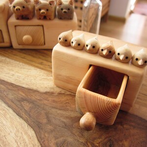 Miniature Chest of Drawers With Flock of Birds, Jewlery Box, Wood ...