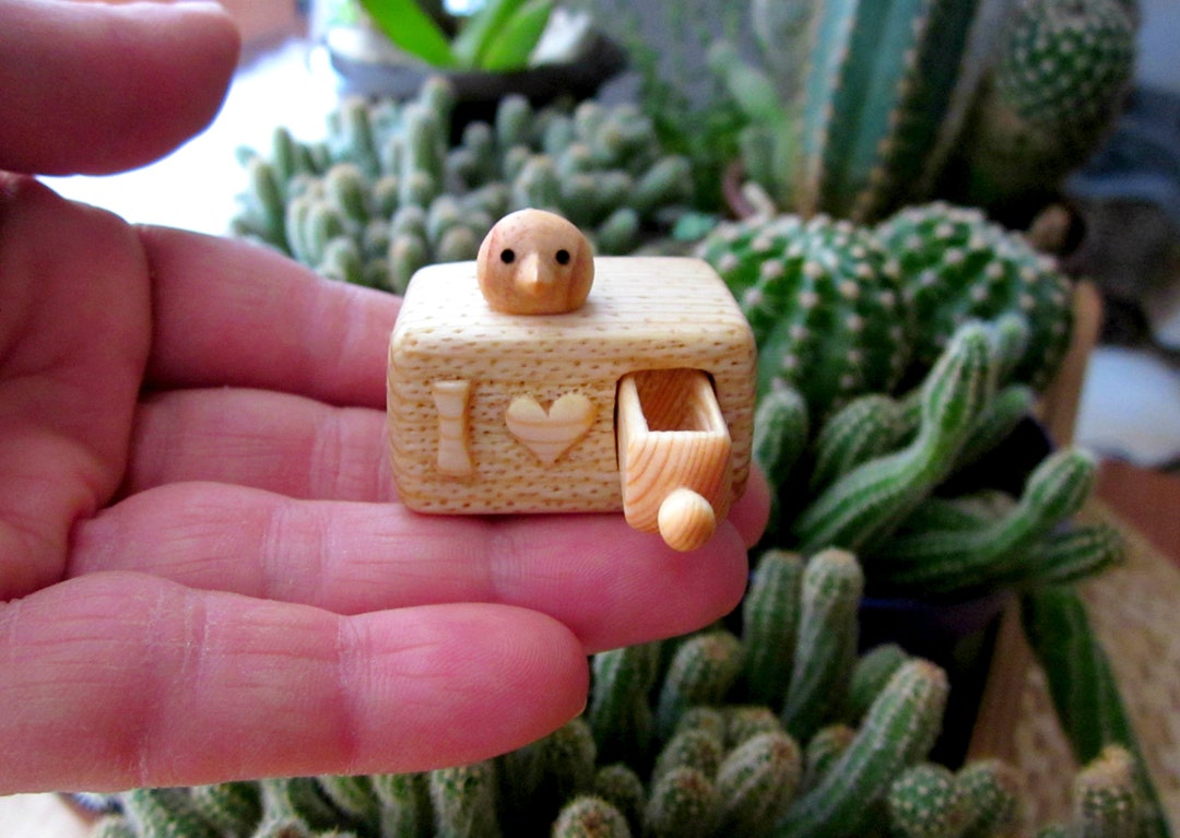 I Love You Miniature Box, Wood Carving Heart, Unique Engagement Gift ...
