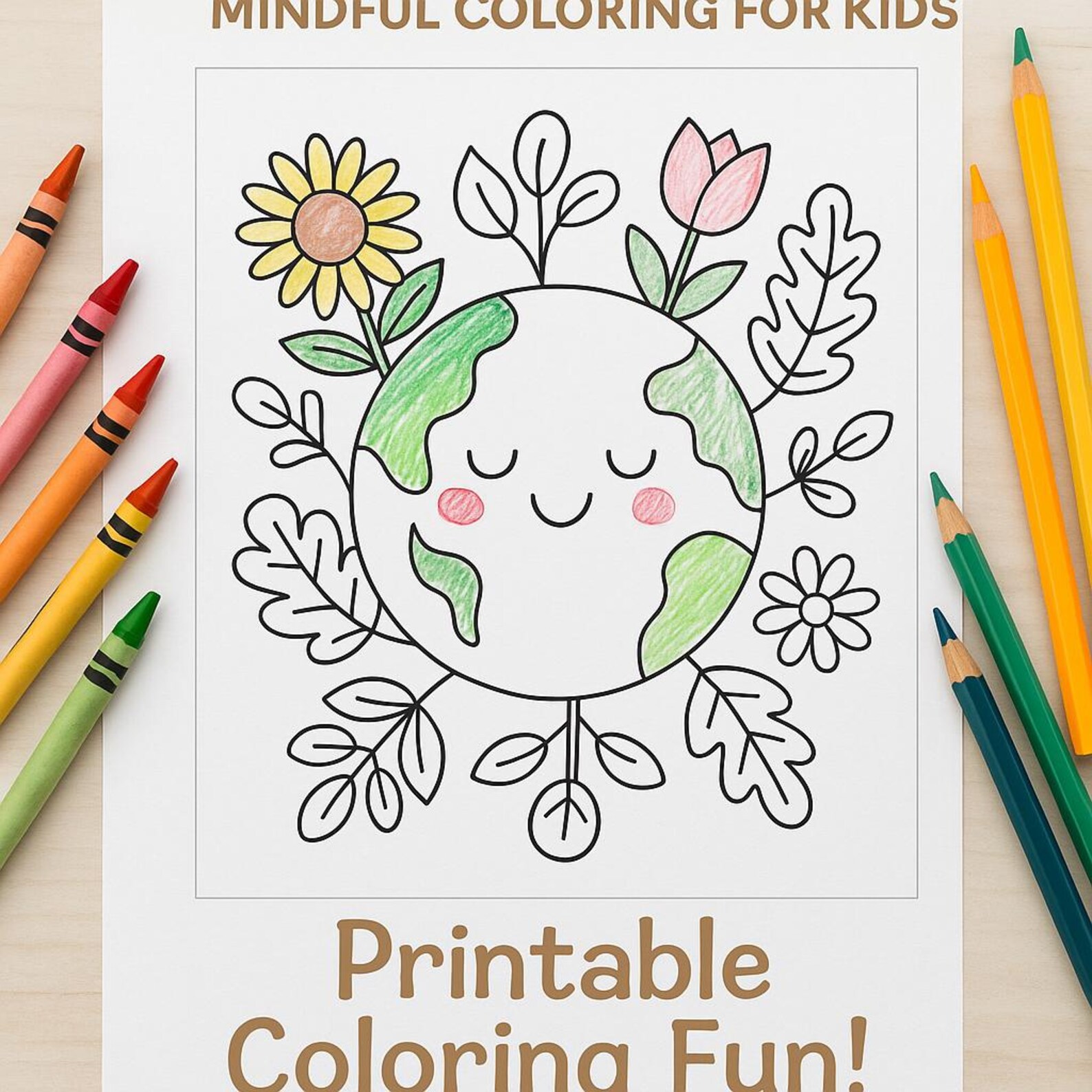 Mindful Nature Coloring Book for Kids – Printable Spiritual Activity ...