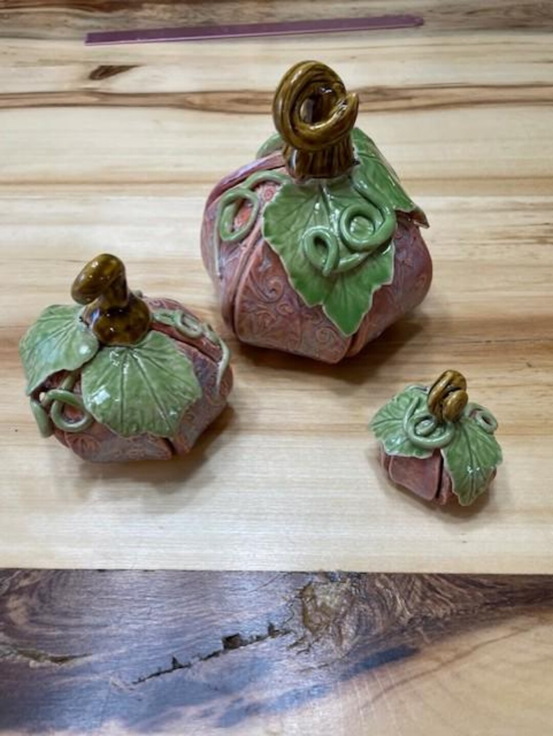 Set of 3 Handmade Decorative Pumpkins - Etsy