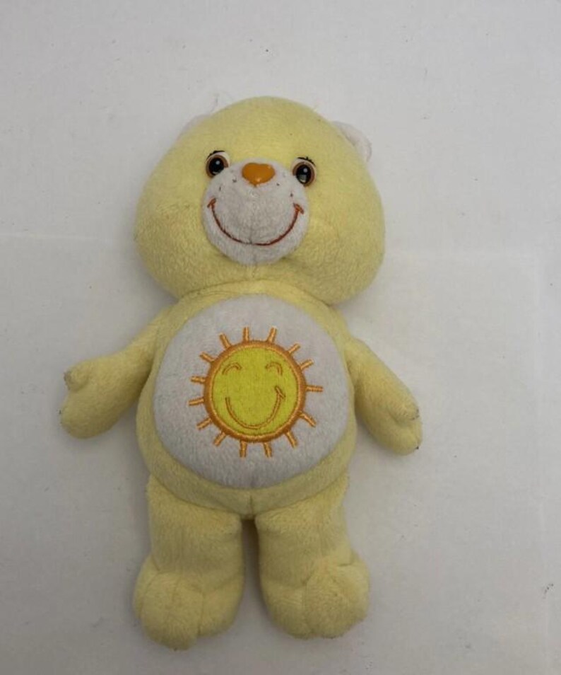 Care Bears 2002 Funshine Bear Plush 8" Sunshine Sun Yellow Stuffed Toy ...