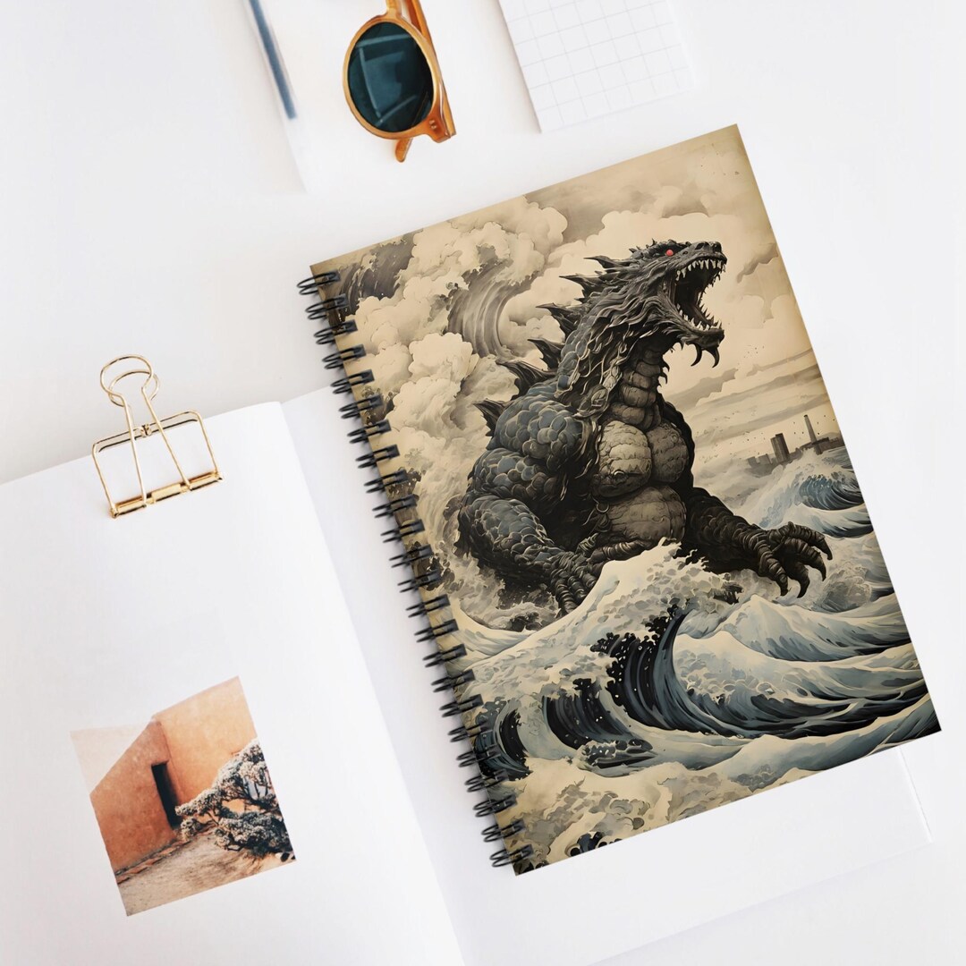 Vintage Godzilla Spiral Notebook - Ruled Line, Perfect for Fans ...