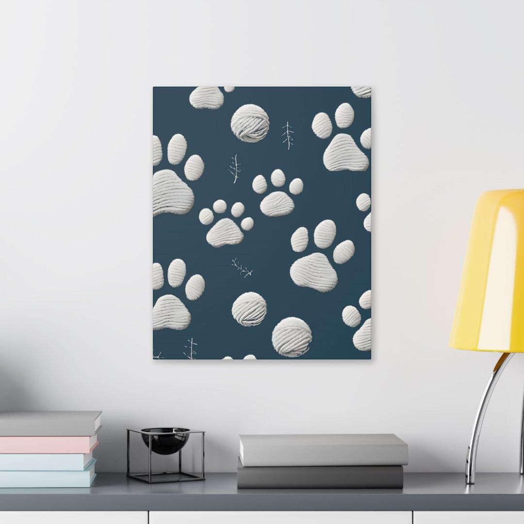 Cat-paw Print, Pet Themed Art Canvas Wall Decor, Paw Print Canvas ...