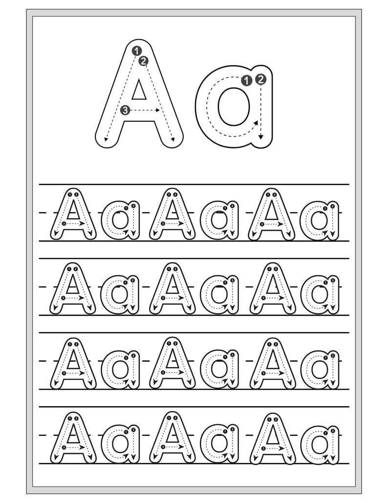 52 Pages of Alphabet Trace & Coloring - Etsy