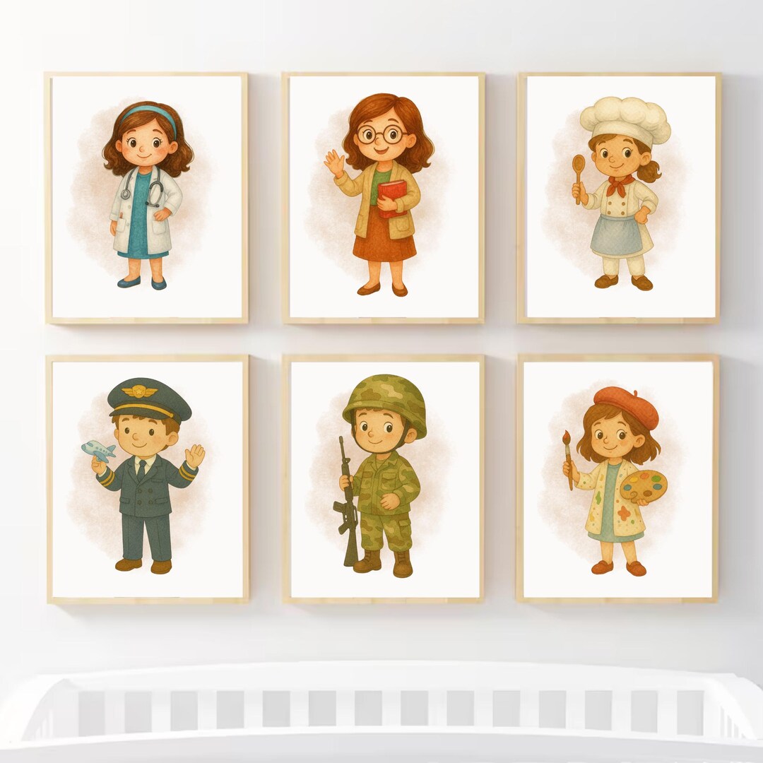 Jobs and Professions Wall Art | Educational Career Posters for Kids ...