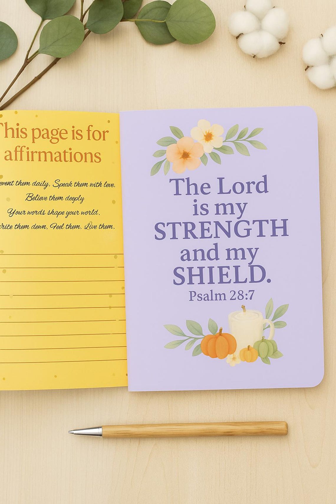 Faith-based Affirmation Journal | Inspirational Scripture Notebook ...