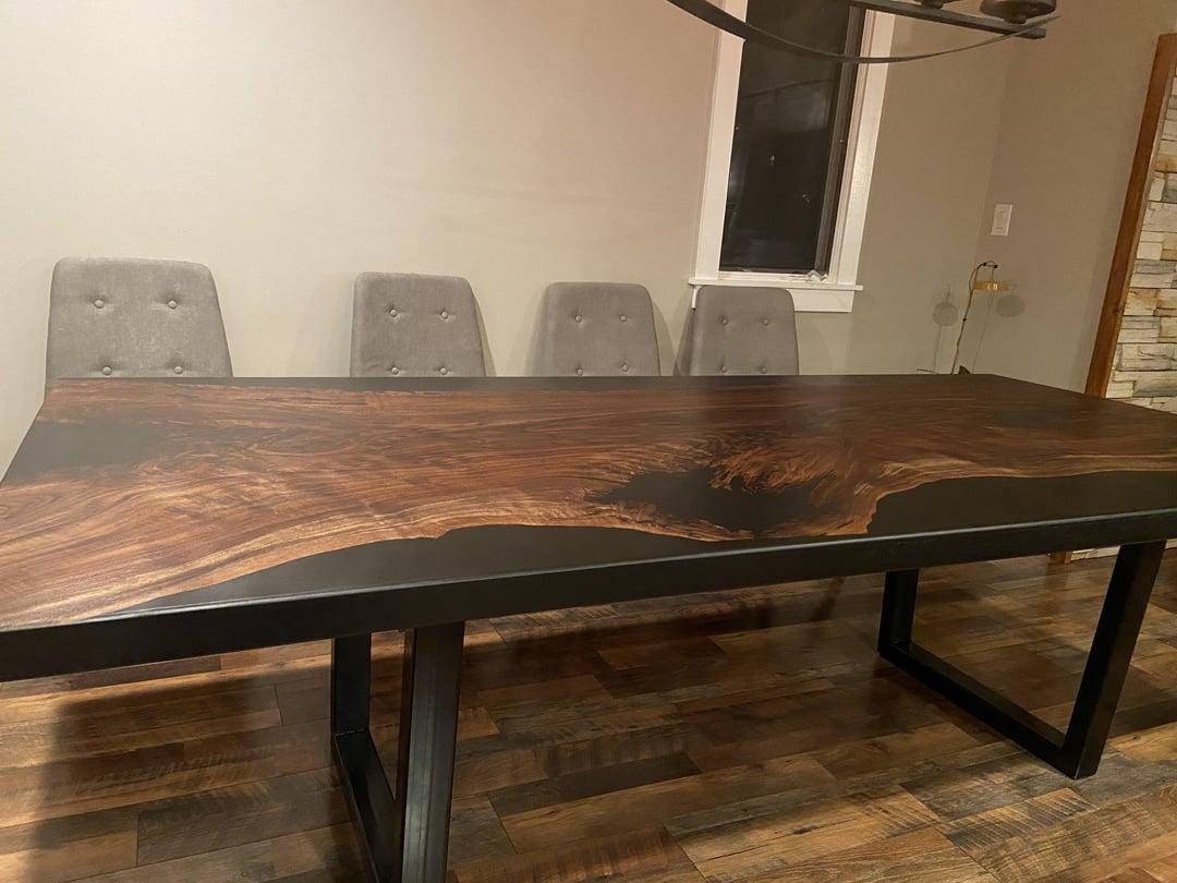 Live Edge Wood & Epoxy Resin Dining Table: Custom Furnishings - Etsy