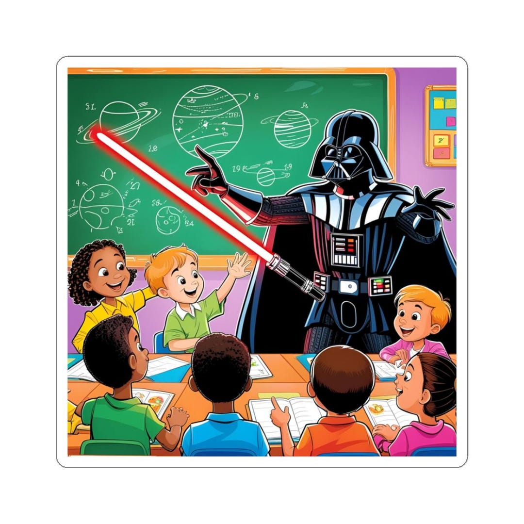 Galactic Classroom Darth Vader Teacher Kiss-cut Stickers - Fun for Kids ...