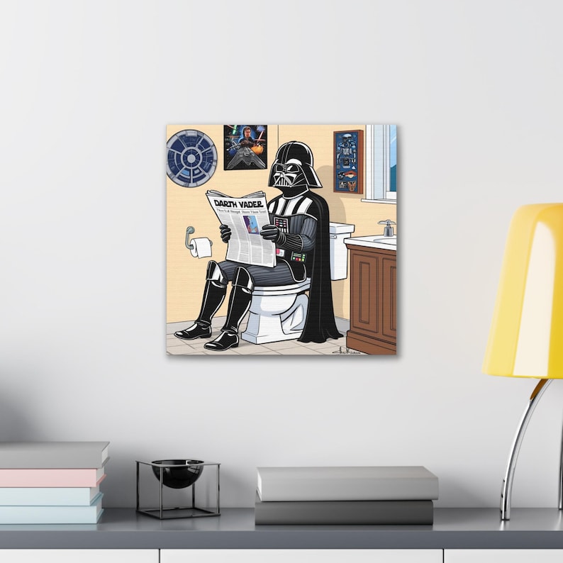 Darth Vader Bathroom Art Canvas, Star Wars Decor for Fans, Funny Home ...