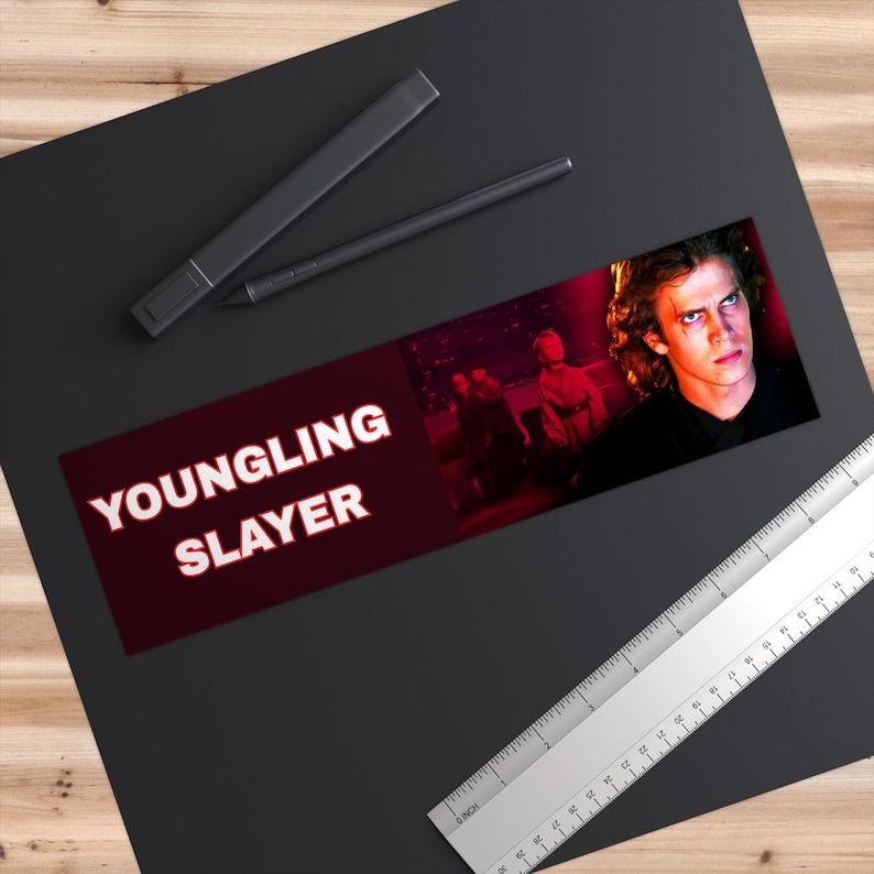 Humorous Youngling Slayer Anakin Bumper Sticker, Funny Car Decal, Gift for Star Wars Fans, Geeky ...