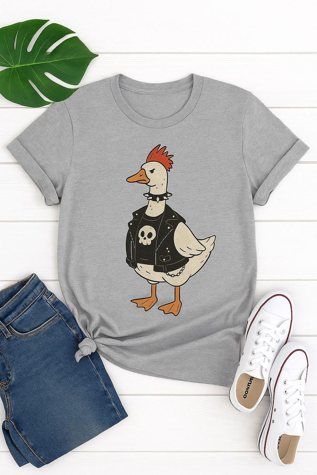 Punk Goose PNG Edgy Cottagecore PNG Rebel With Mohawk & Leather Jacket ...