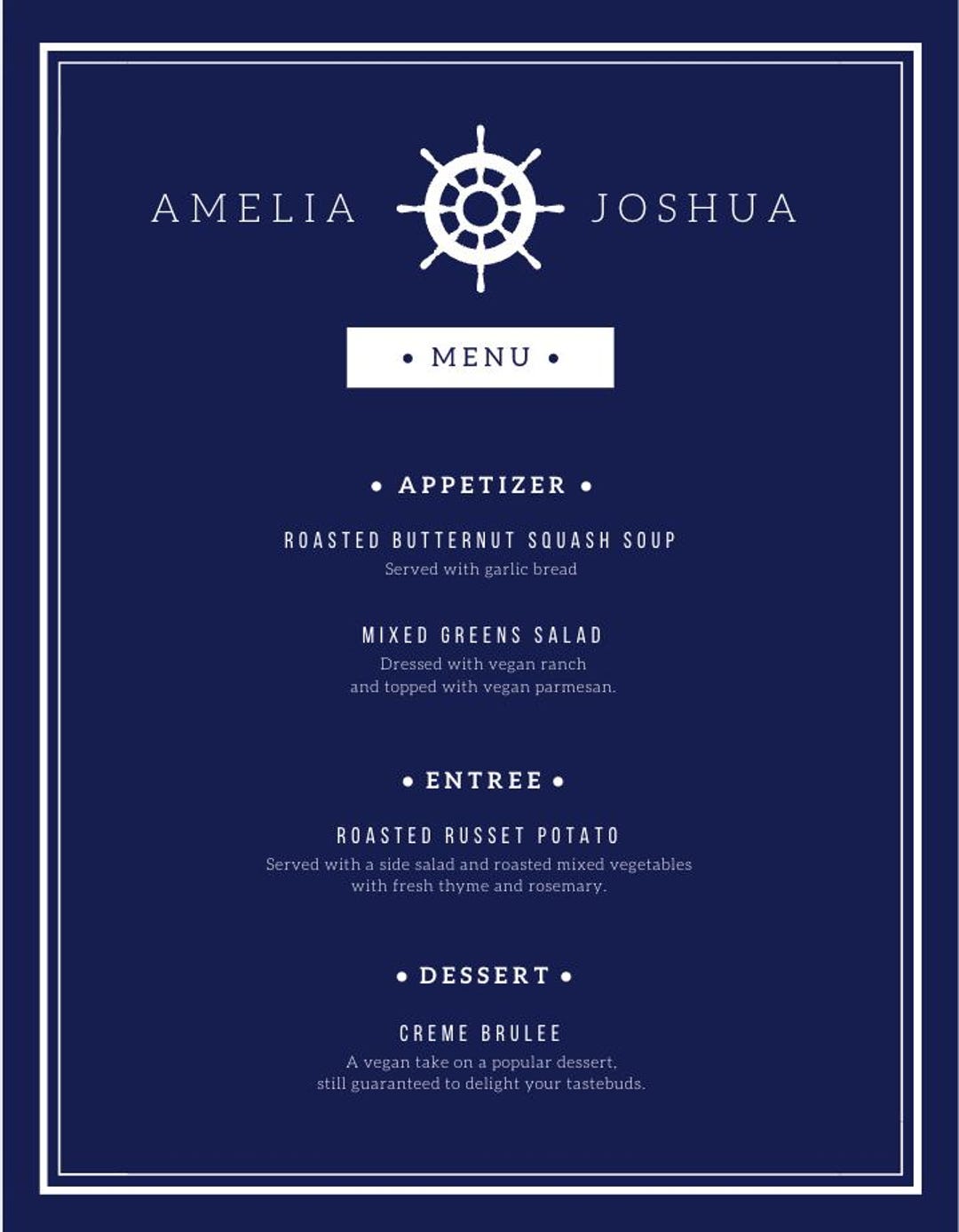 Nautical Menu - Etsy
