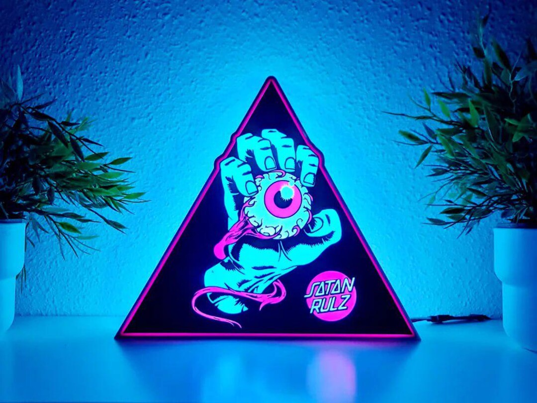 Neon Eyeball Hand – 3D Printed Vaporwave Wall Art - Etsy