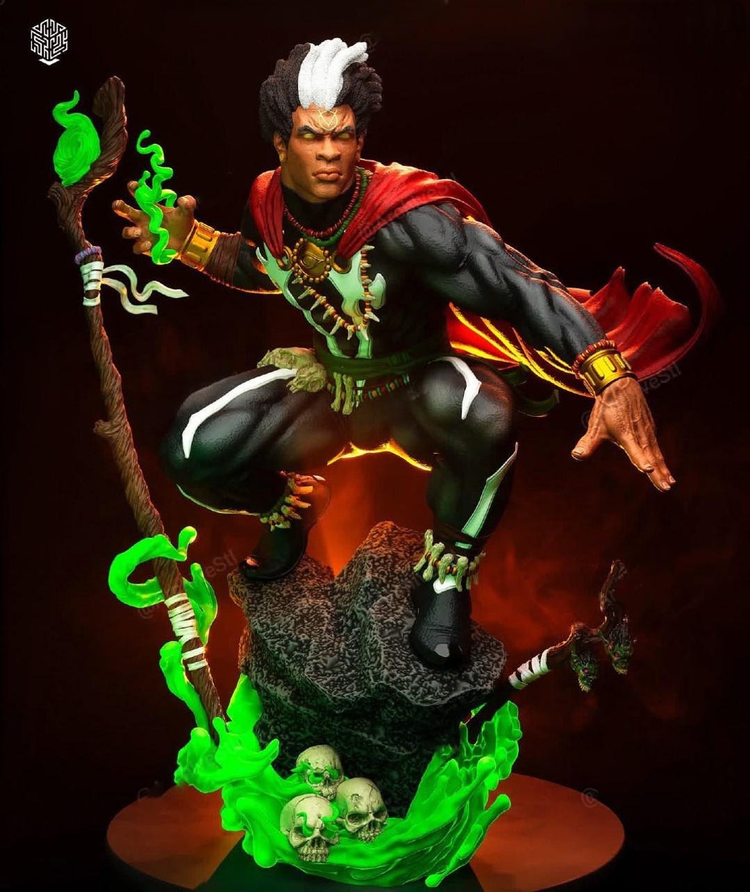 3D Printed Voodoo Sorcerer Statue – Fantasy Desk Figurine – Collectible ...