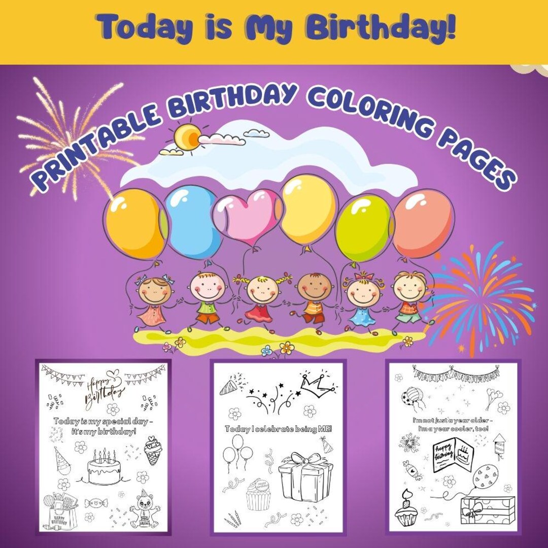 Today is My Birthday! Printable Affirmation Coloring Pages - Etsy