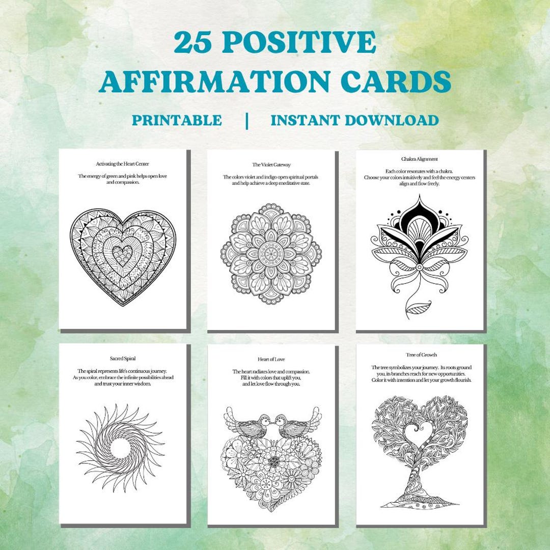 Printable Affirmation Coloring Pages for Kids | Mindfulness Worksheets ...