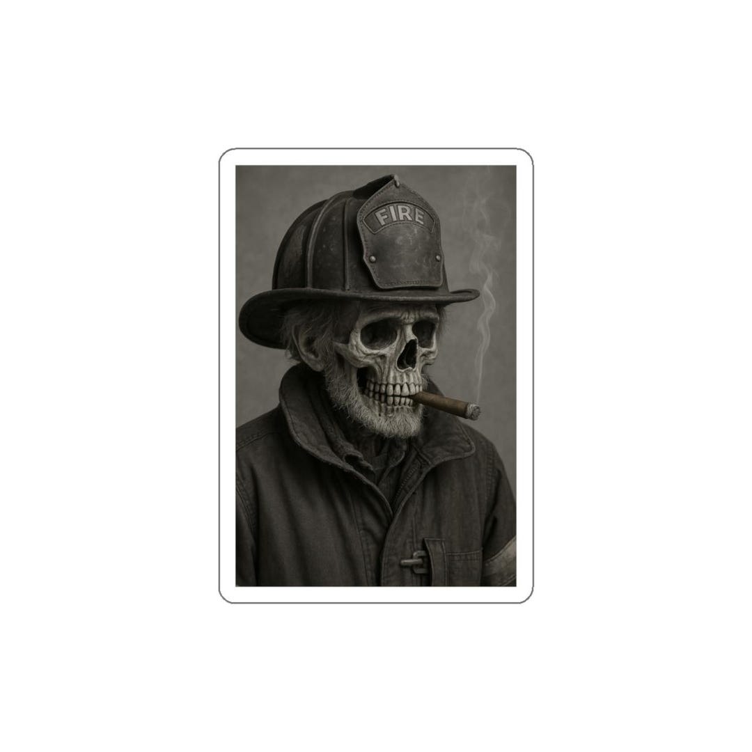 Skull Firefighter Sticker | Vintage Style, Water-resistant Vinyl - Etsy