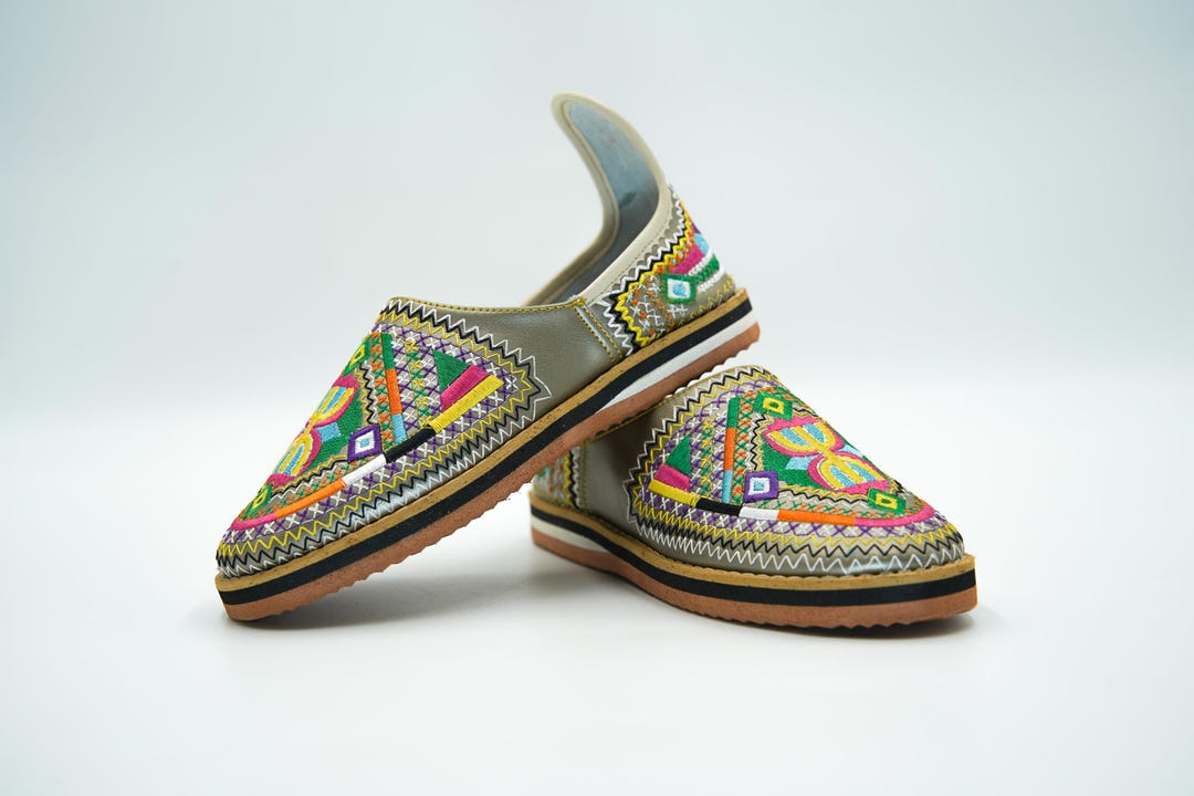 Moroccan Leather Babouche Slippers for Women | Handmade Sheepskin House ...