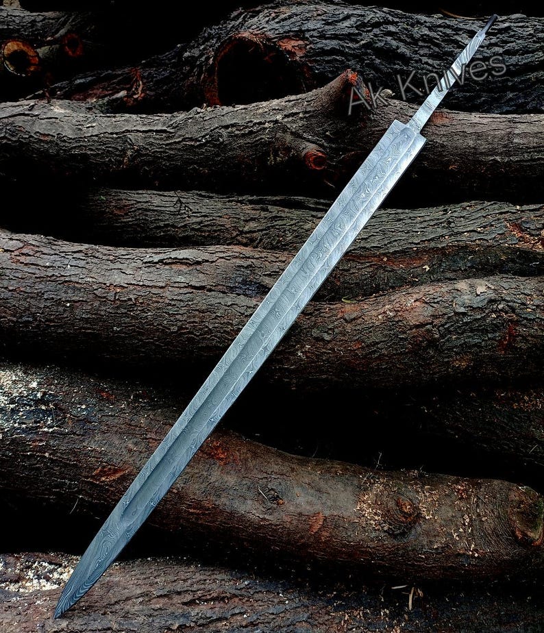 Handmade Damascus Viking Sword Full Tang Blade Blank 34.50 - Etsy