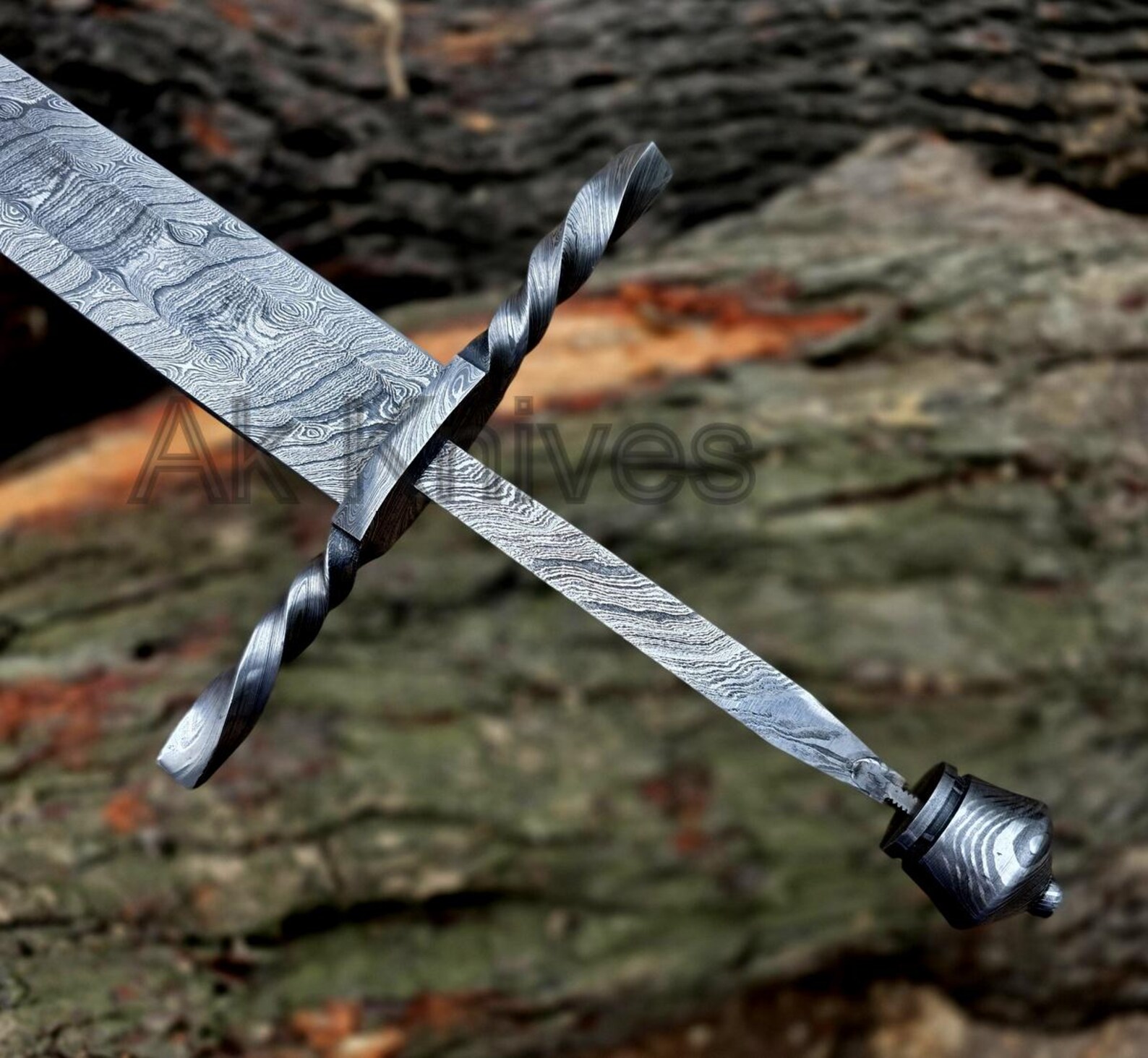 Handmade Damascus Viking Sword Full Tang Blade Blank 35.00 Inches , for ...