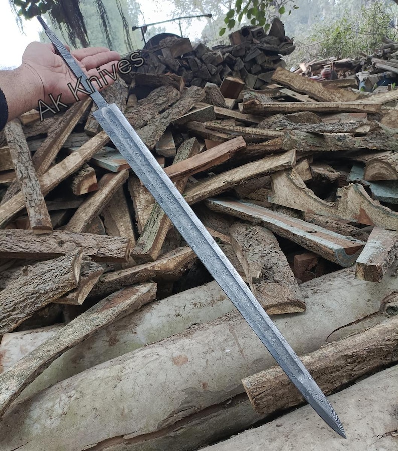 Handmade Damascus Viking Sword Full Tang Blade Blank 34.50 - Etsy