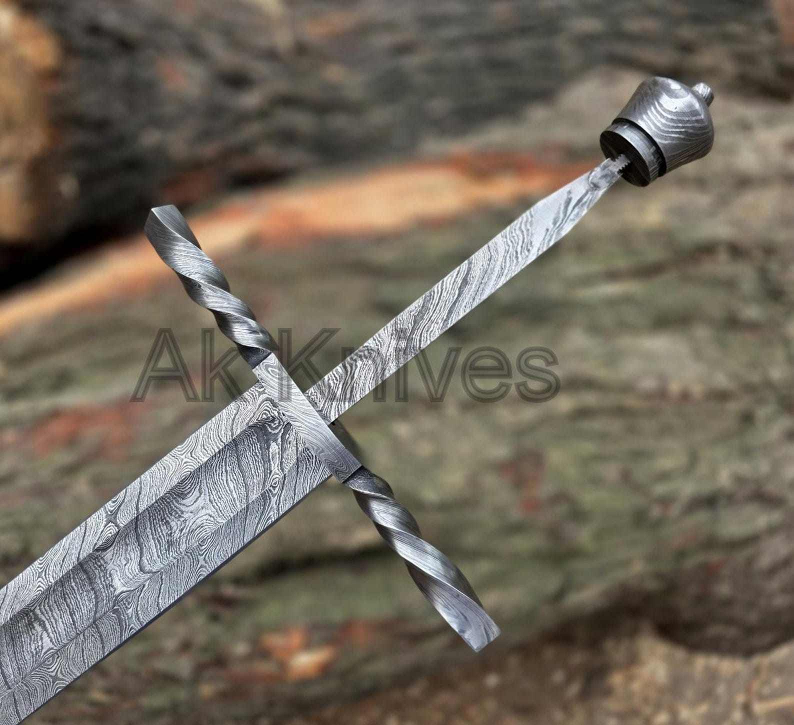 Handmade Damascus Viking Sword Full Tang Blade Blank 35.00 Inches , for ...