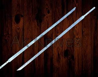 Handmade Damascus Steel Katana Sword Blade Blank: 28-inch Full Tang - Etsy