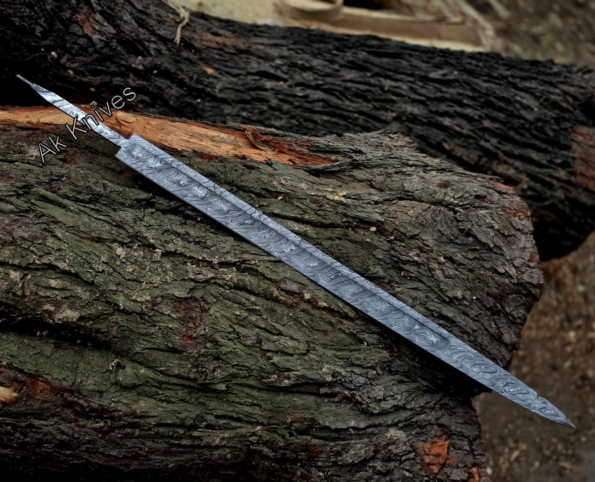 Handmade Damascus Viking Sword Full Tang Blade Blank 35.00 Inches , for ...