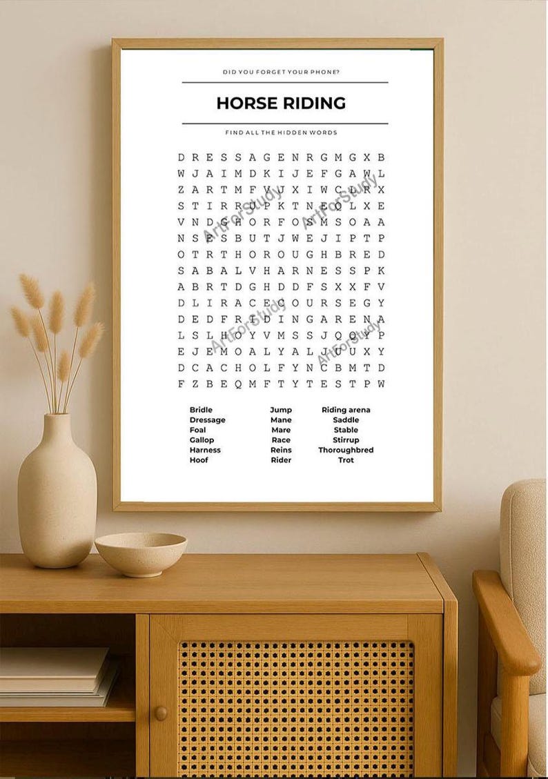 Poster Themed Word Puzzle – Perfect for Riders and Fans - Etsy