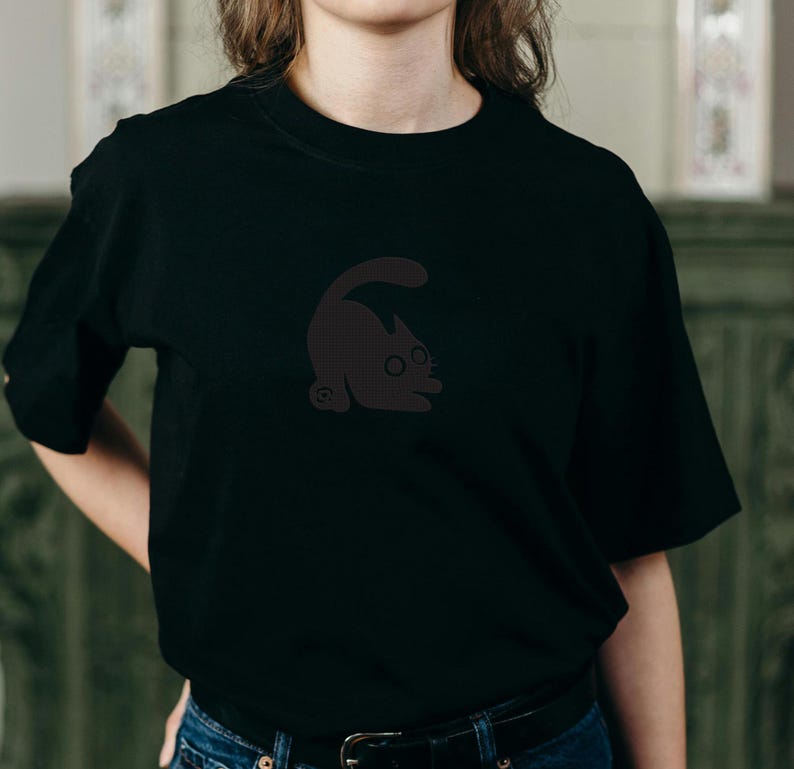 Black Cat Silhouette Embroidery Design Bundle, Cat Halloween Machine ...