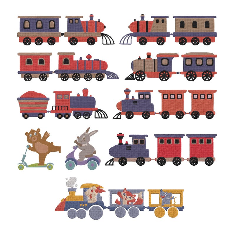Train Toy Locomotive Embroidery Design, Toy Train Locomotive Machine ...