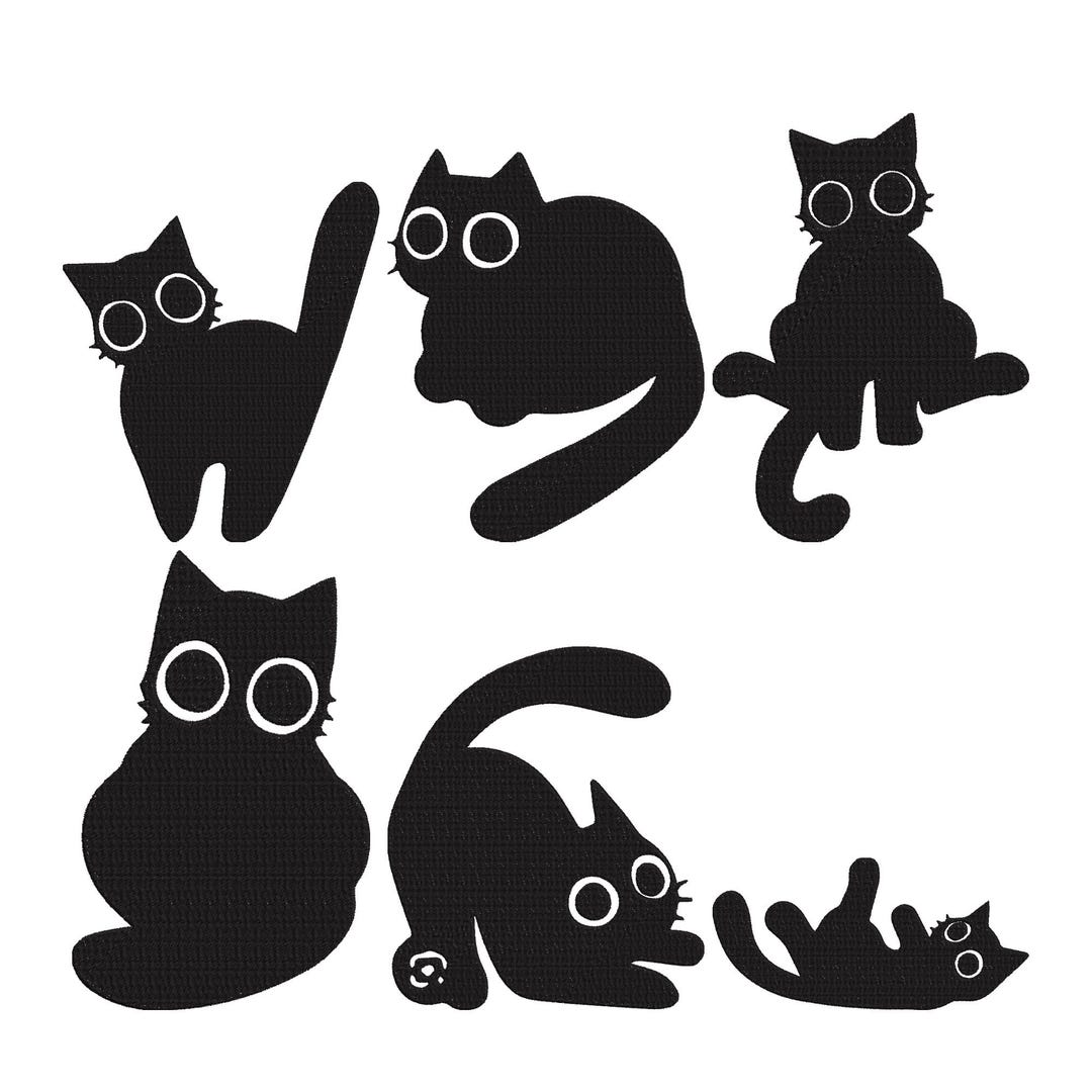 Black Cat Silhouette Embroidery Design Bundle, Cat Halloween Machine ...
