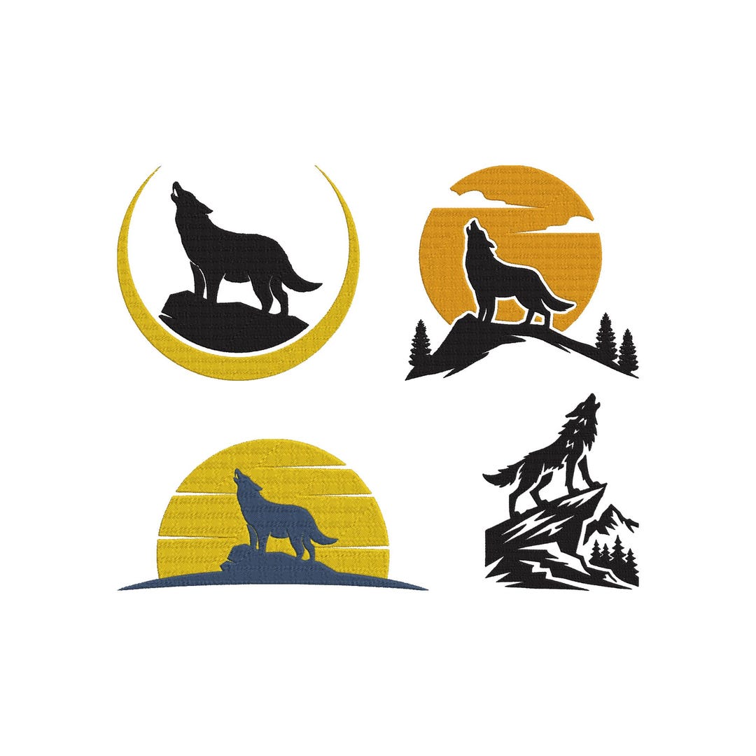 Wolf Embroidery File, Howling Wolf Embroidery Design, Nine Sizes ...