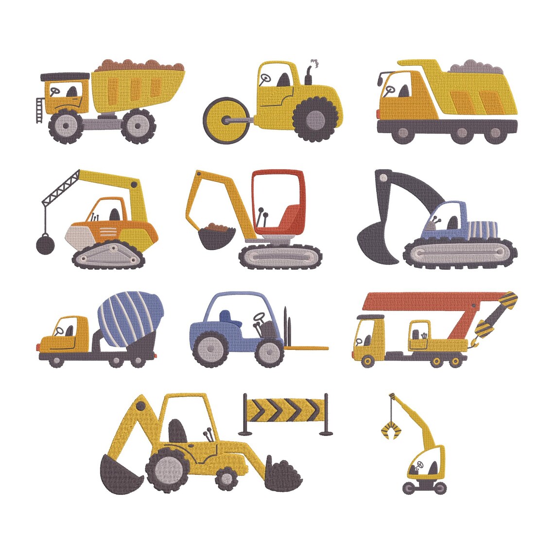 Construction Truck Machine Embroidery Design, Construction Machine ...