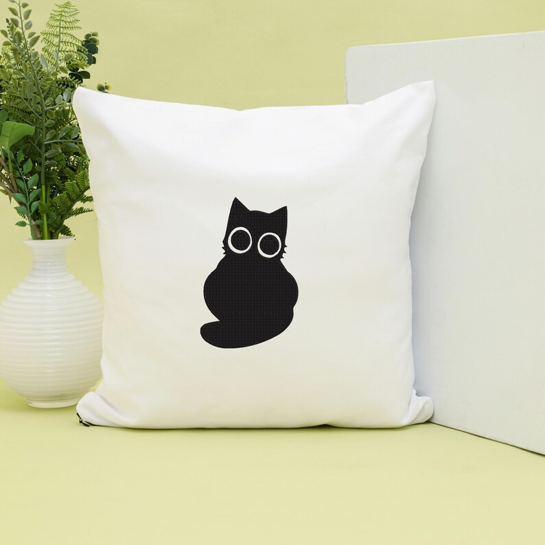 Black Cat Silhouette Embroidery Design Bundle, Cat Halloween Machine ...