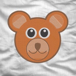 Teddy Bear Face Embroidery Design - Cute Bear Machine Embroidery File ...