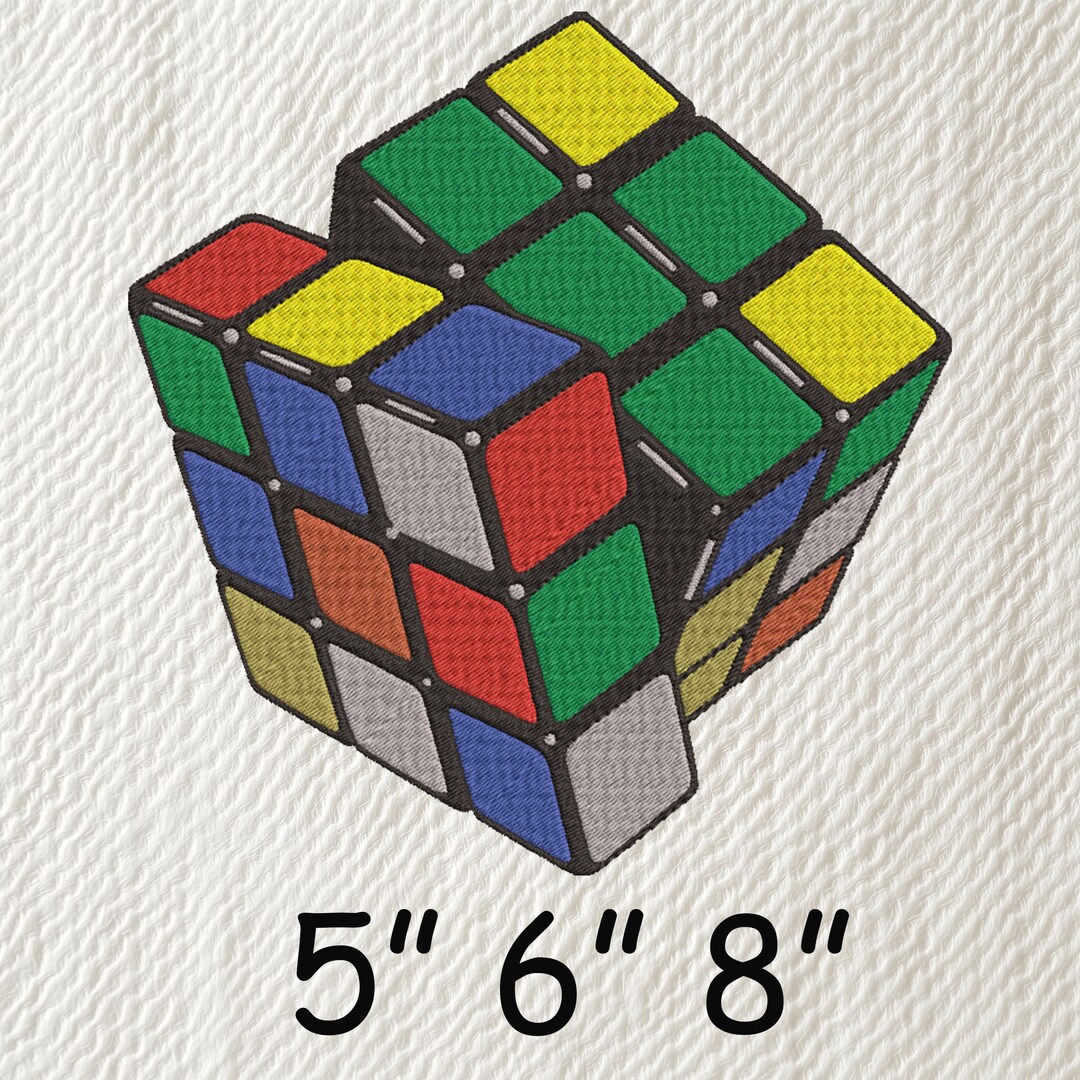 Rubik’s Cube Embroidery Design – 3D Puzzle Cube Machine Embroidery File ...