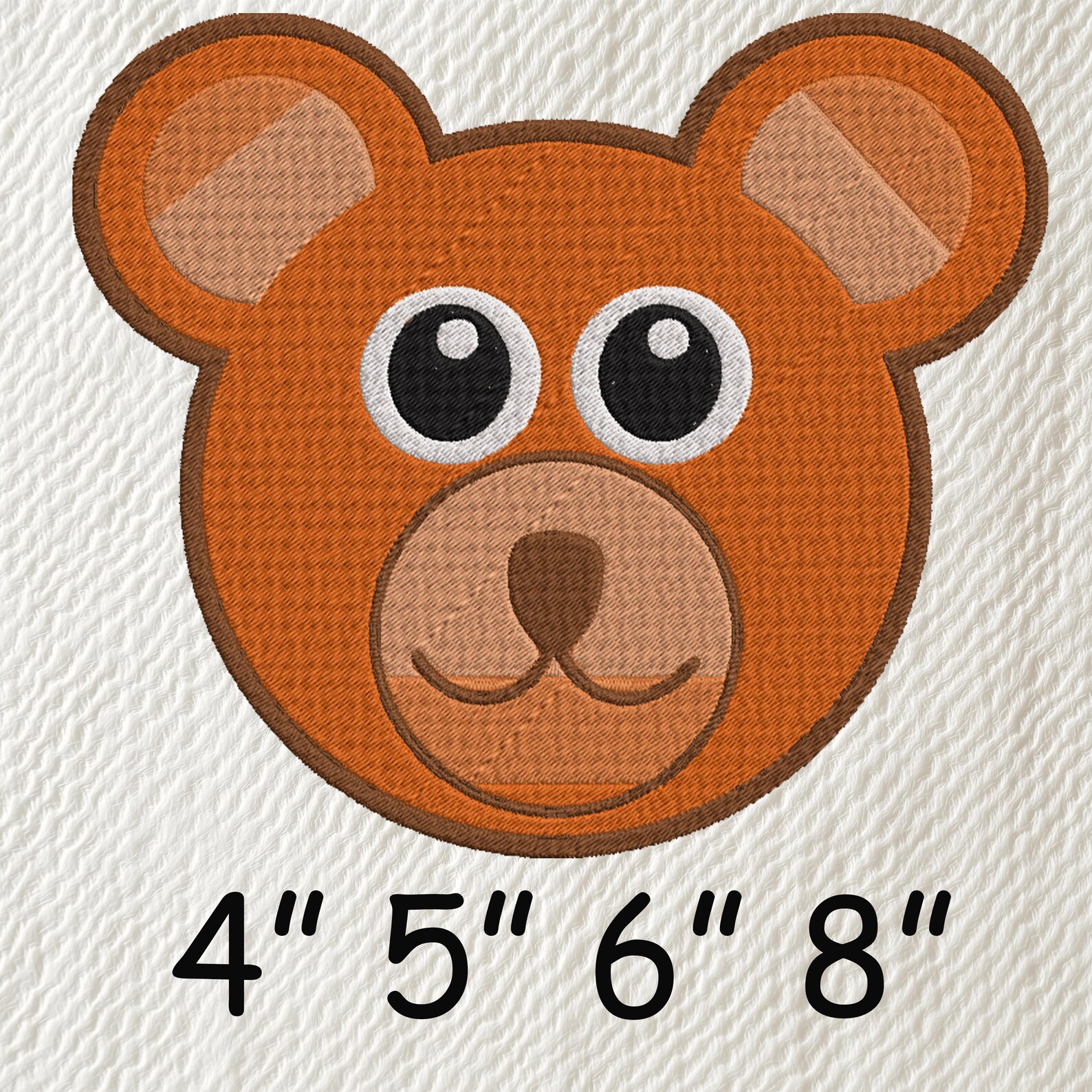 Teddy Bear Face Embroidery Design - Cute Bear Machine Embroidery File ...