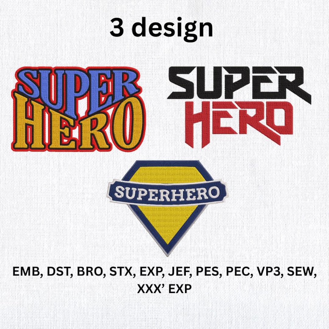 Superhero Machine Embroidery Design, Super Comic Embroidery, Comic ...