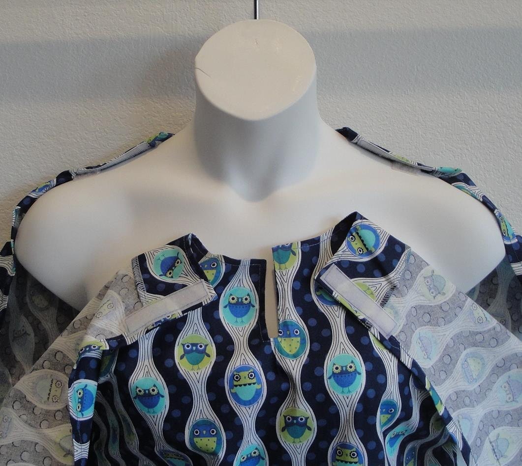 S Post Surgery Gown shoulder Mastectomy Breast Cancer / - Etsy