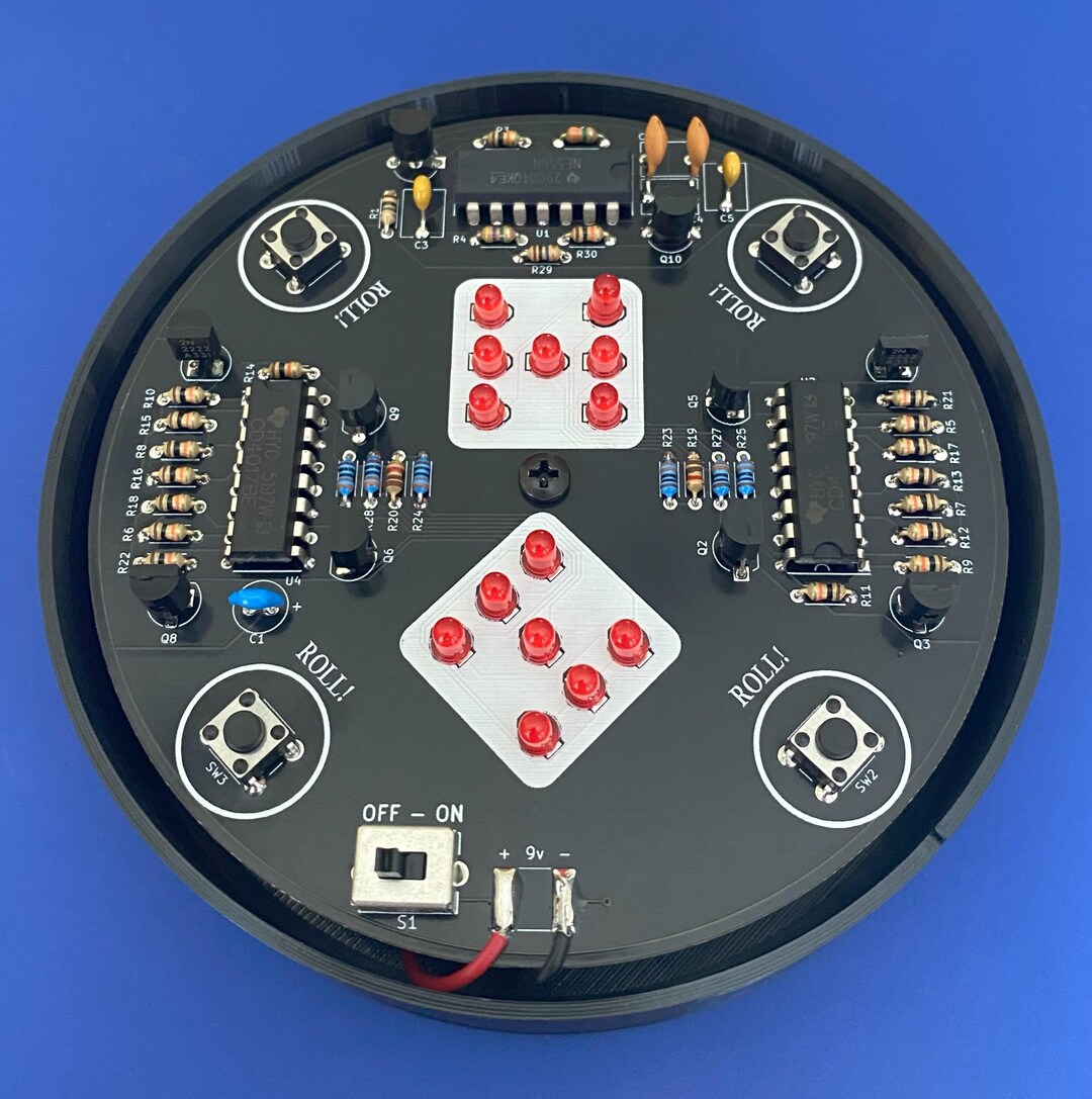 THT Soldering Practice Circuit Board Kit With Base- Electronic Dice - Etsy