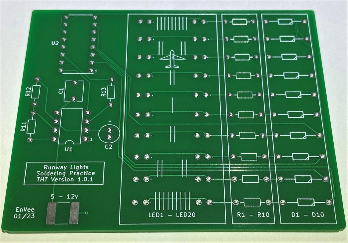 Soldering Practice Kit - Runway Lights - Through Hole Components - Etsy