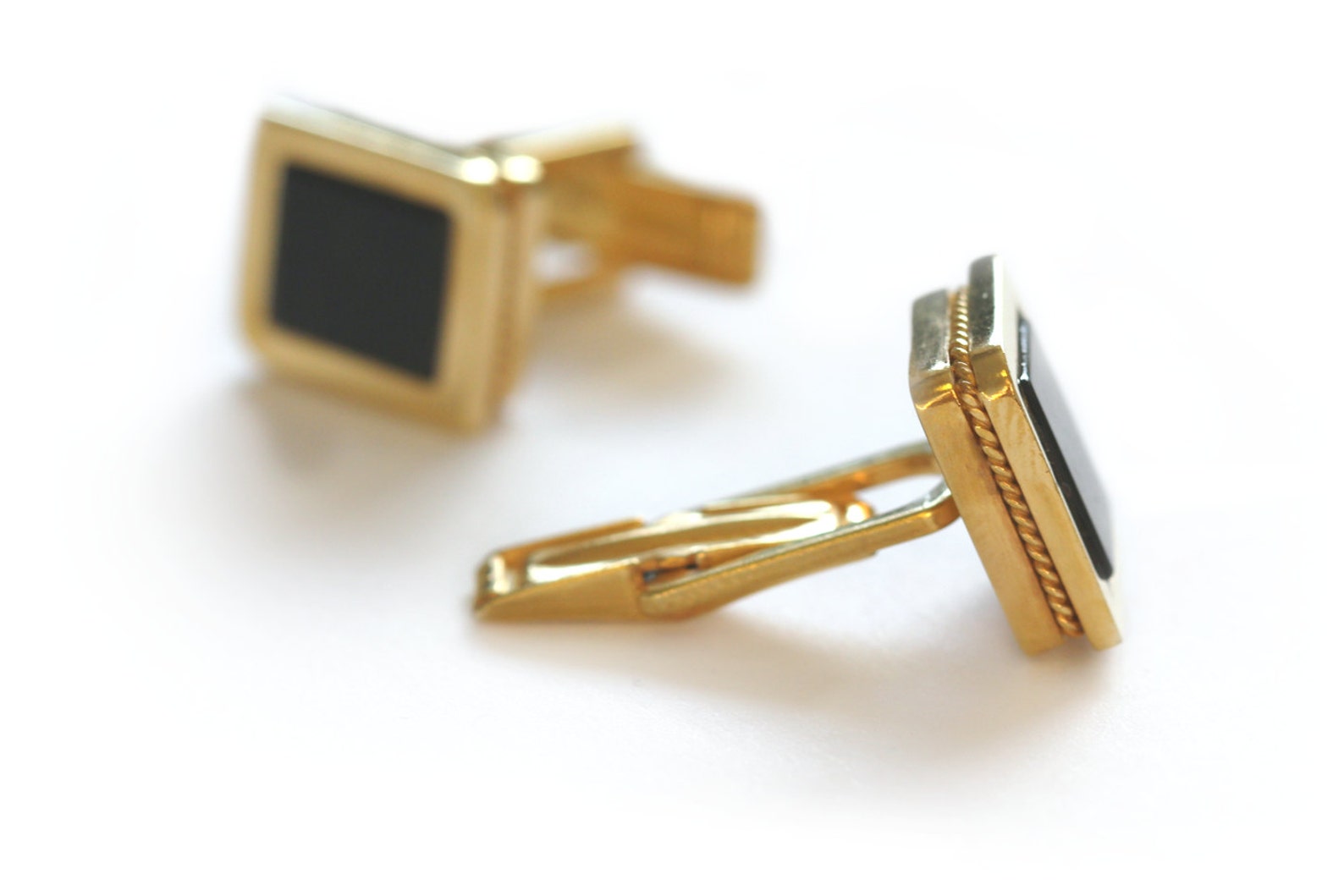 Men's Cuff Links Engraved Cufflinks With Initials in Gold - Etsy