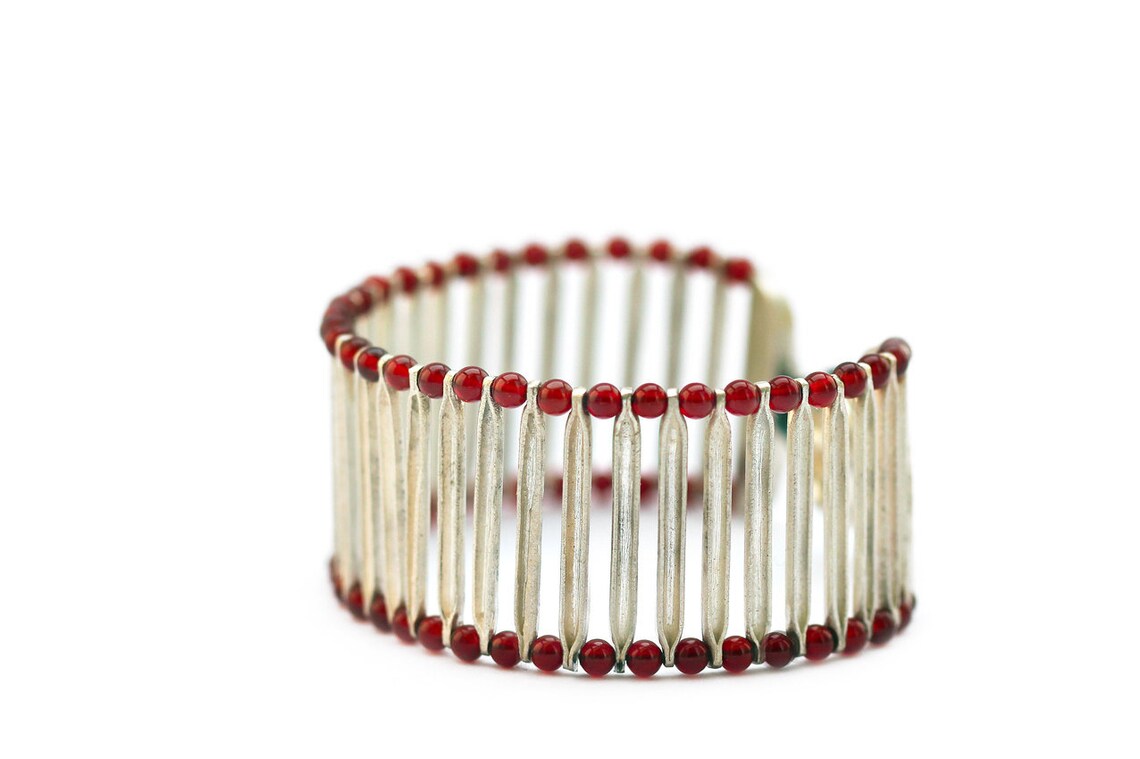 Elegant Red Bracelet for Woman in Sterling Silver Agate - Etsy