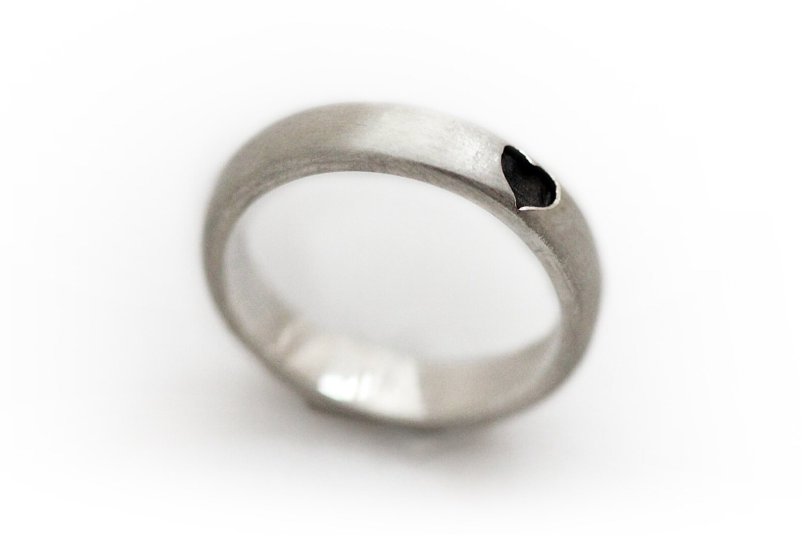 Silver love ring Heart band ring Unique gift Heart ring | Etsy