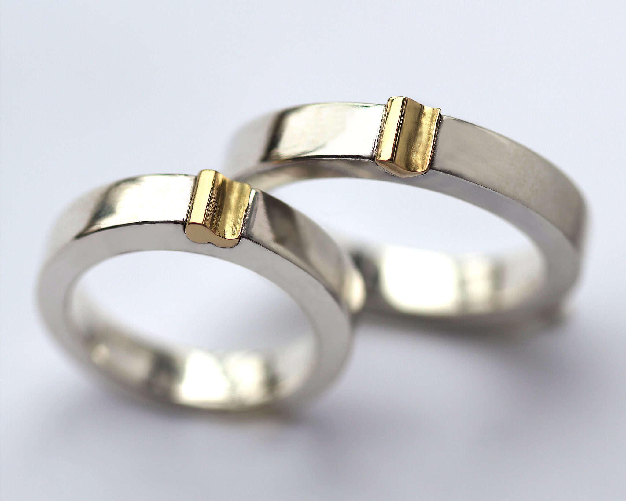 Magnet Matching Wedding Bands, Mens Wedding Band, Sterling Silver ...