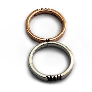 Initials Matching Set Promise Ring in Rose Gold, Heart Wedding and ...